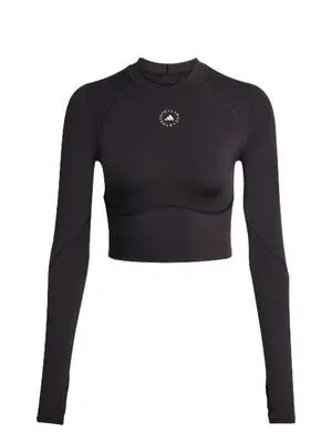 Adidas By Stella McCartney Long Sleeve Training Crop Top - Black