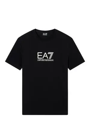 EA7 Logo-printed Crewneck T-shirt - Black
