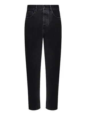 Carhartt Work In Progress Newel Logo-patch Straight-leg Jeans - Black