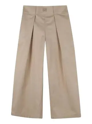 Dkny Tailored Wide-leg Trousers With Side Pockets - Beige
