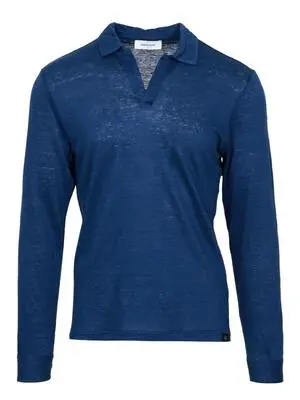 GRAN SASSO Long Sleeve V-neck T-shirt - Blue