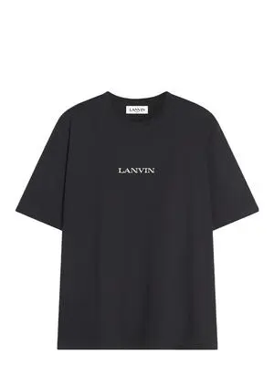 LANVIN Logo Embroidered Classic T-shirt - Black