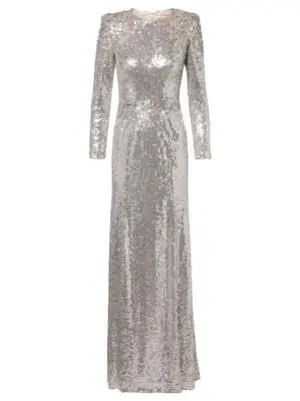 Jenny Packham Dulcet Sequined Gown - Gray