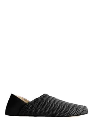 J.W.ANDERSON Slipper Mules In Woven Leather - Black