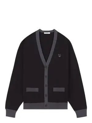 MAISON KITSUNÉ Maison Kitsuné Bold Fox Head Patch V-Neck Cardigan