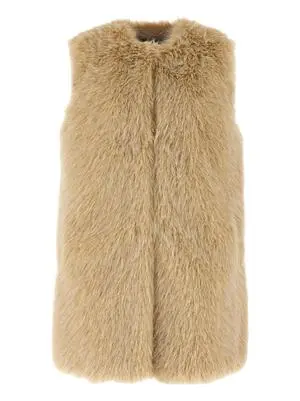 Herno Faux Fur Sleeveless Gilet - Nude
