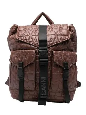 GANNI Quilted Backpack - Tan