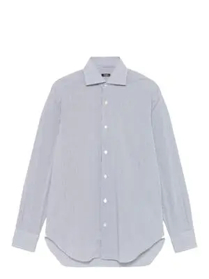 BARBA NAPOLI Printed Striped Shirt - Gray