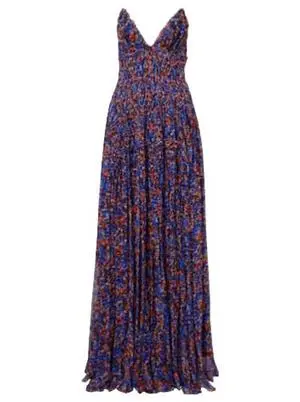 Ulla Johnson Atrani Floral Silk Chiffon Maxi Dress - Black
