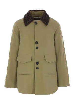 NAMACHEKO Embroidered Collar Canvas Jacket - Pistachio