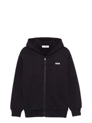 MSGM MSGM Logo And Heart Graphic Zip-Up Hoodie