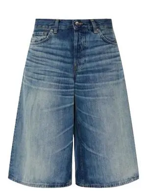 HAIKURE Legacy Long Denim Shorts - Blue