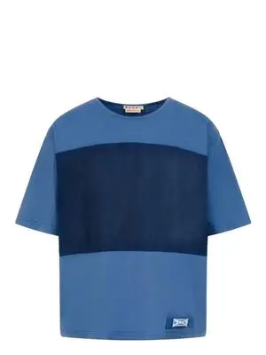 Marni Colour-blocked Logo T-shirt - Blue