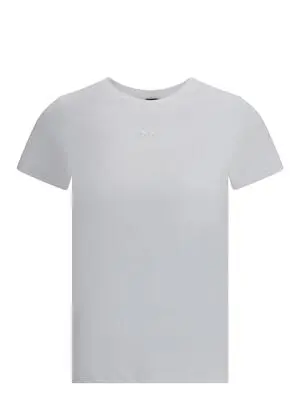 Pinko Logo Embroidered Crewneck T-shirt - Gray