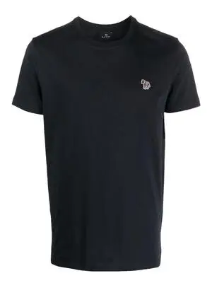 Paul Smith PS Paul Smith Zebra-Patch Crewneck T-Shirt Black