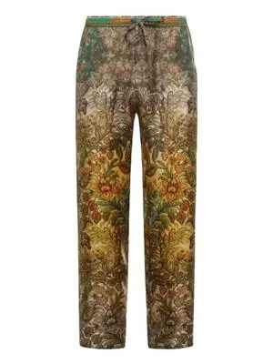 PIERRE-LOUIS MASCIA Aloe Elastic Waist Printed Casual Pants - Botanico