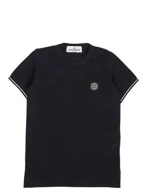 Stone Island Short Sleeve T-shirt With Logo Patch - Blue