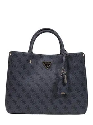 Guess Monogram Top-handle Tote Bag - Black