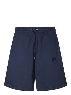 Maison Kitsuné Fox Head Patch Drawstring Shorts - Black