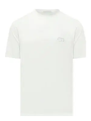 Emporio Armani Logo Embroidered Crewneck T-shirt - White