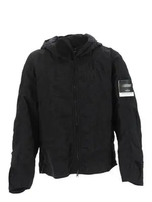 STONE ISLAND Stone Island Crinkle-Finish Hooded Zip-Up Jacket