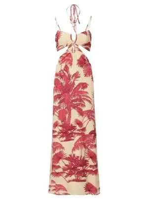 Johanna Ortiz Printed Silk Maxi Dress - Red