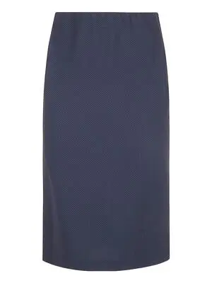 Seventy Textured Skirt With Back Slit - Blue