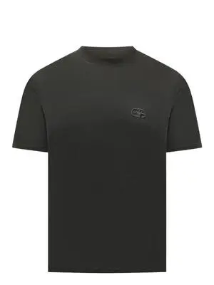 Emporio Armani Logo Embroidered Crewneck T-shirt - Black