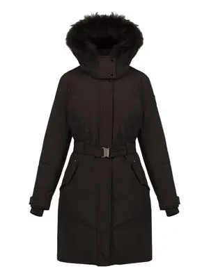 Woolrich Belted Hooded Padded Coat - Black