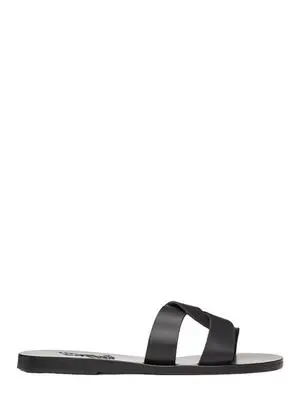 ANCIENT GREEK SANDALS Desmos Crossover Leather Sandals - Black