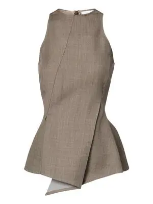 MAGDA BUTRYM Magda Butrym Asymmetrical Peplum Wool Top