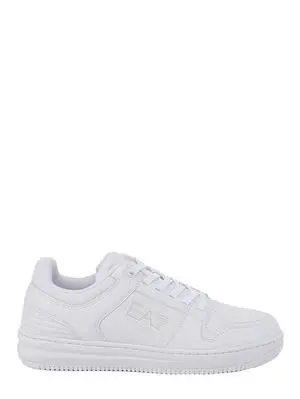 EA7 Embossed-logo Lace-up Sneakers - White