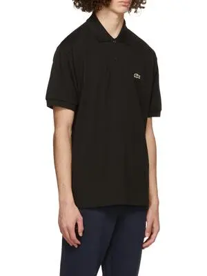 Lacoste L.12.12 Logo-patch Cotton Polo Shirt - Black