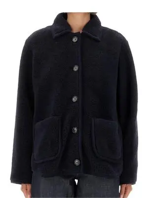 A.p.c. Textured Buttoned Jacket - Blue