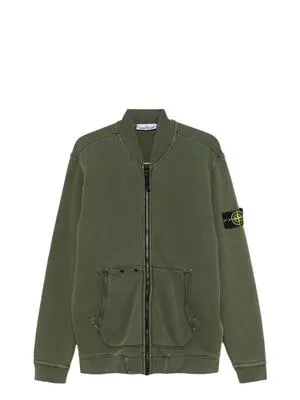 Stone Island Compass Badge Full Zip Sweatshirt - Green