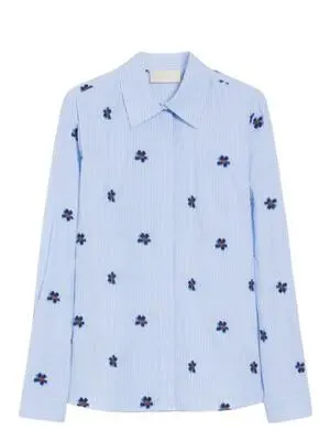 IBLUES Embroidered Striped Shirt - Light Blue