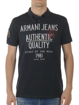 Emporio Armani Logo Slim Polo Shirt - Black