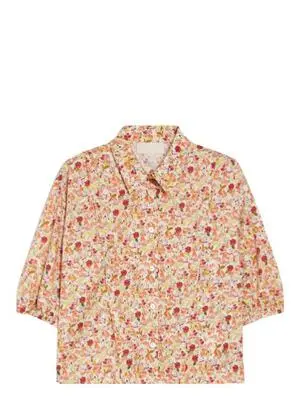 IBLUES Floral Print Boxy Shirt - Cream
