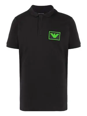Emporio Armani Logo Polo Shirt - Black