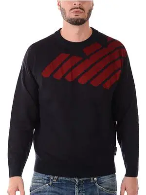 Emporio Armani Logo Knit Sweater - Black