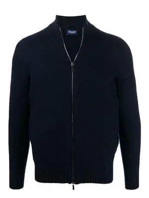 DRUMOHR Drumohr Zip-Up Wool Cardigan Black