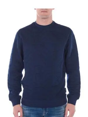 Emporio Armani Quilted Crew Neck Sweater - Blue