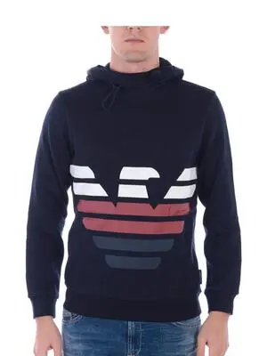 Emporio Armani Logo Hooded Sweater - Black