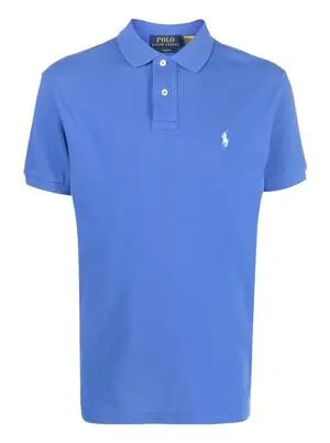 Polo Ralph Lauren Polo Ralph Lauren Logo Embroidered Short-Sleeved Polo Shirt Blue