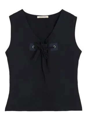 Paloma Wool Sleeveless Lace-up Top - Black