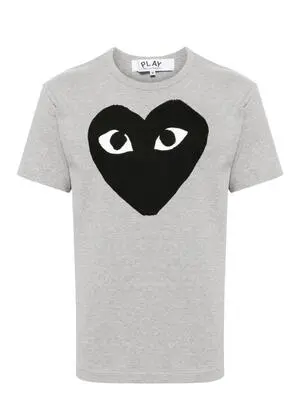 Play Comme Des Garcon Heart Print T-shirt - Gray