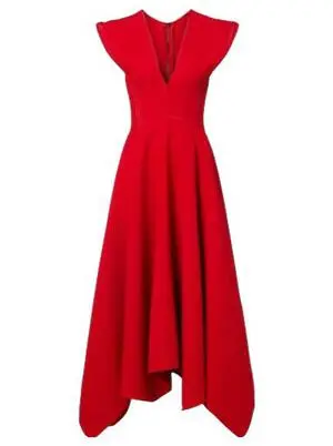 Maticevski Empath Draped Midi Dress - Red