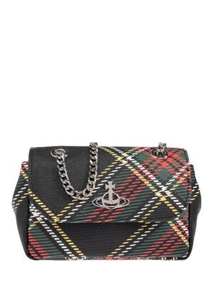 VIVIENNE WESTWOOD Small Tartan Patterned Leather Shoulder Bag