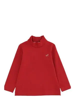 Monnalisa Crystal Embellished Long-sleeve Top - Red
