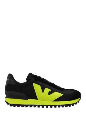 Emporio Armani Logo Patch Low-top Sneakers - Black